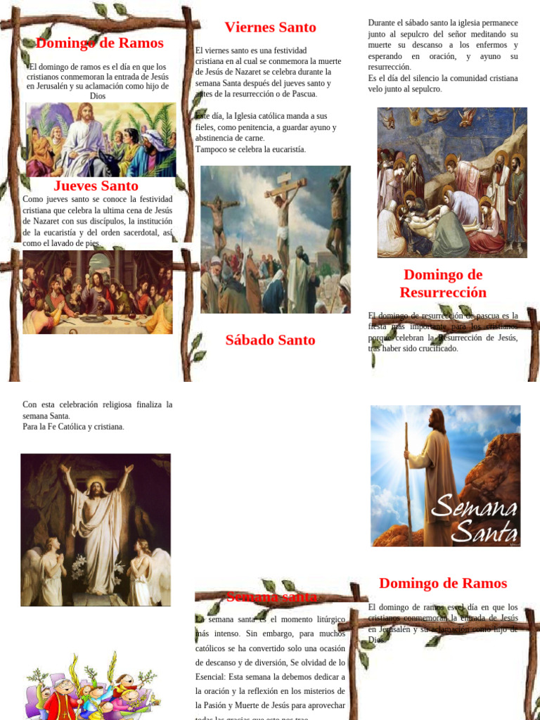 Triptico Semana Santa | PDF | Pascua de Resurrección | La resurrección ...
