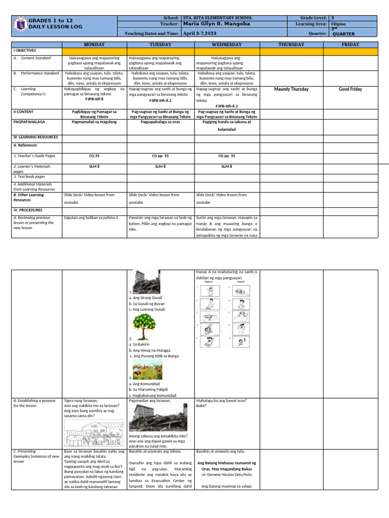 Fil-3 Q3 W8-DLL | PDF