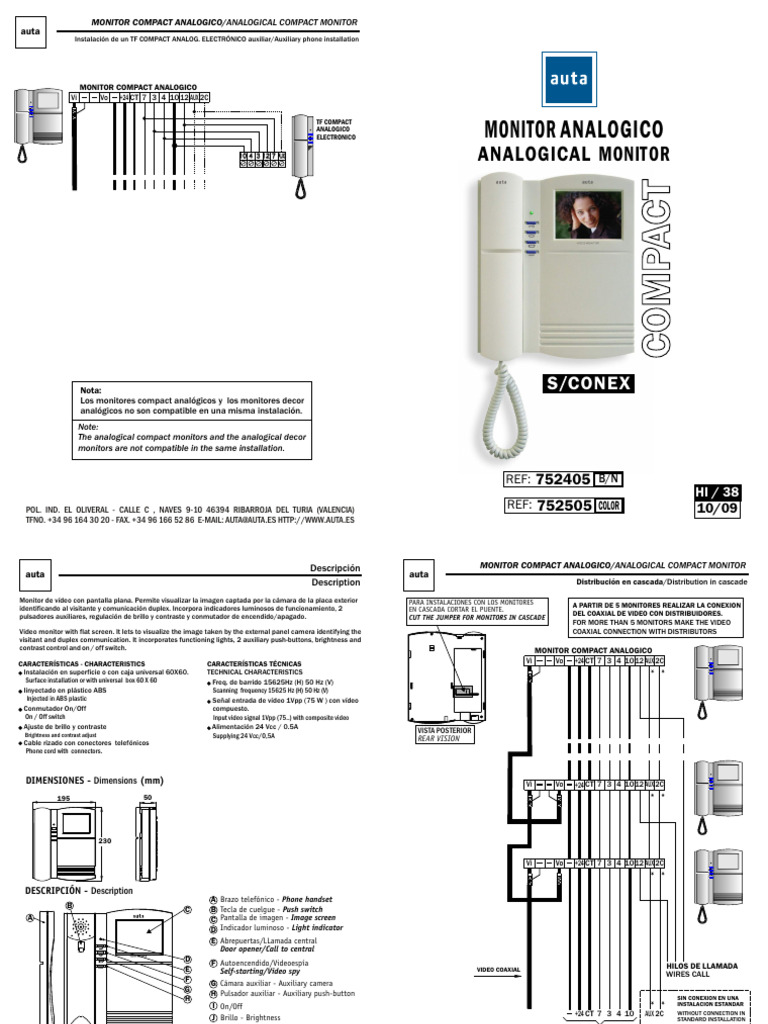 Hi-38 Monitor Compact Analogico Auta | PDF | De entrada y salida | Imagen