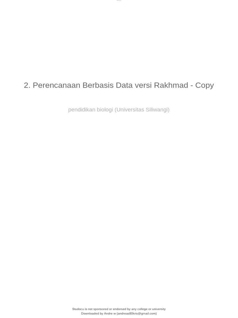 2 Perencanaan Berbasis Data Versi Rakhmad | PDF