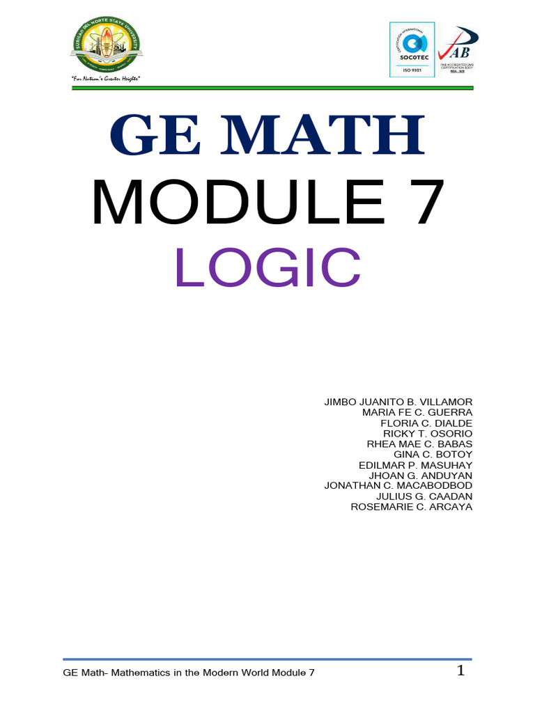 GE Math - Learning Module 7 - SNSU | PDF | Sampling (Statistics ...
