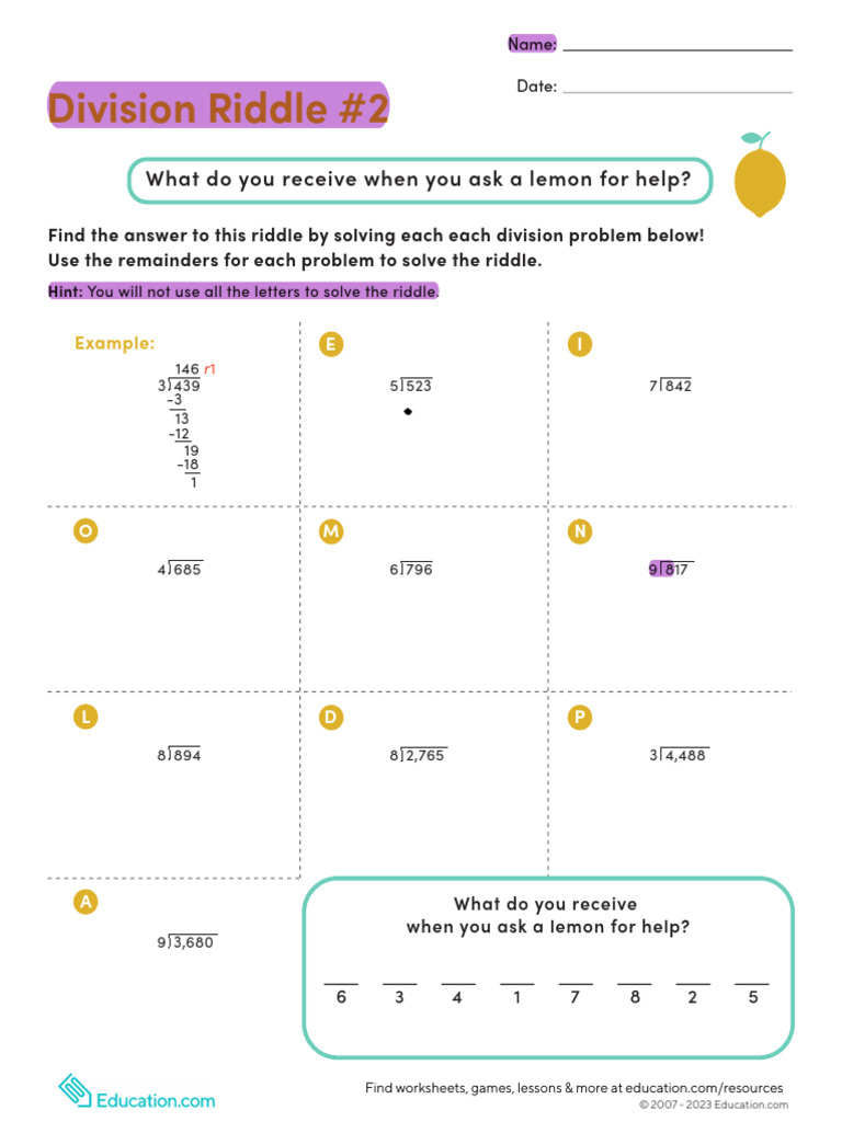Division Riddle Puzzle Game | PDF