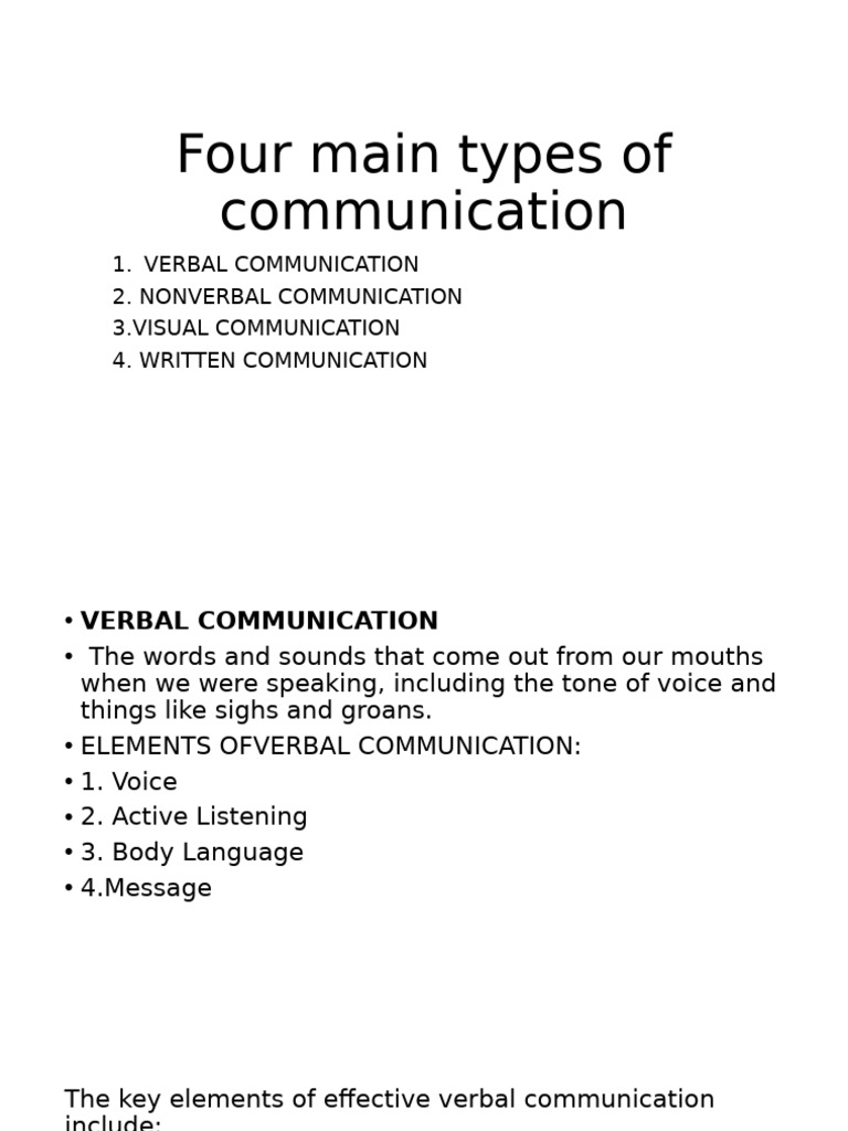 Types of Communication Explained | PDF | Nonverbal Communication ...