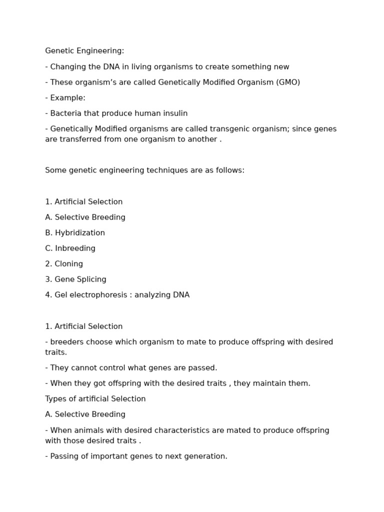 Genbio 2 | PDF | Selective Breeding | Genetic Engineering