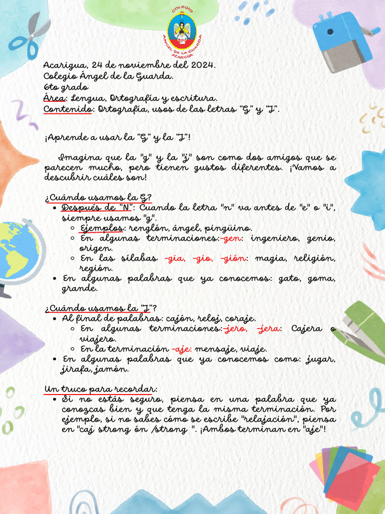 LAS LETRAS J Y G | PDF