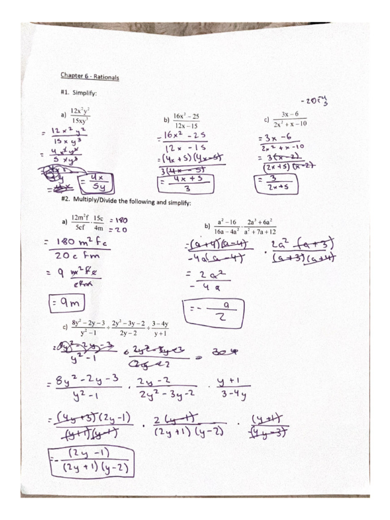 Chapter 6 - Rationals | PDF