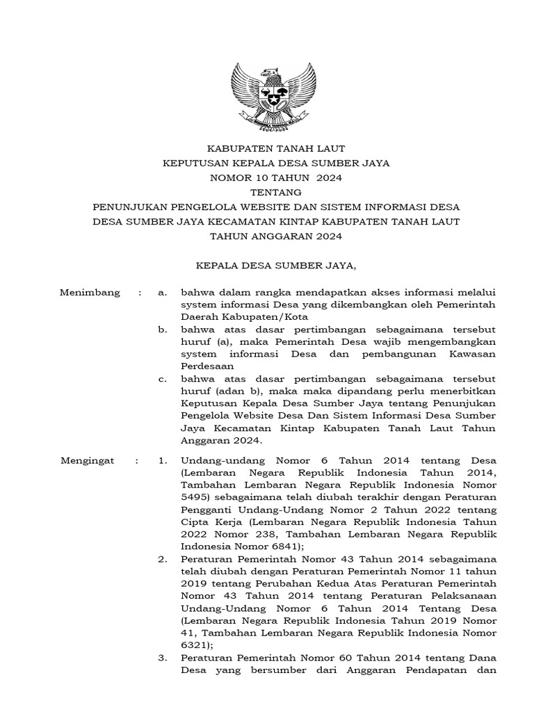 SK Pengelola Website Dan Sid | PDF