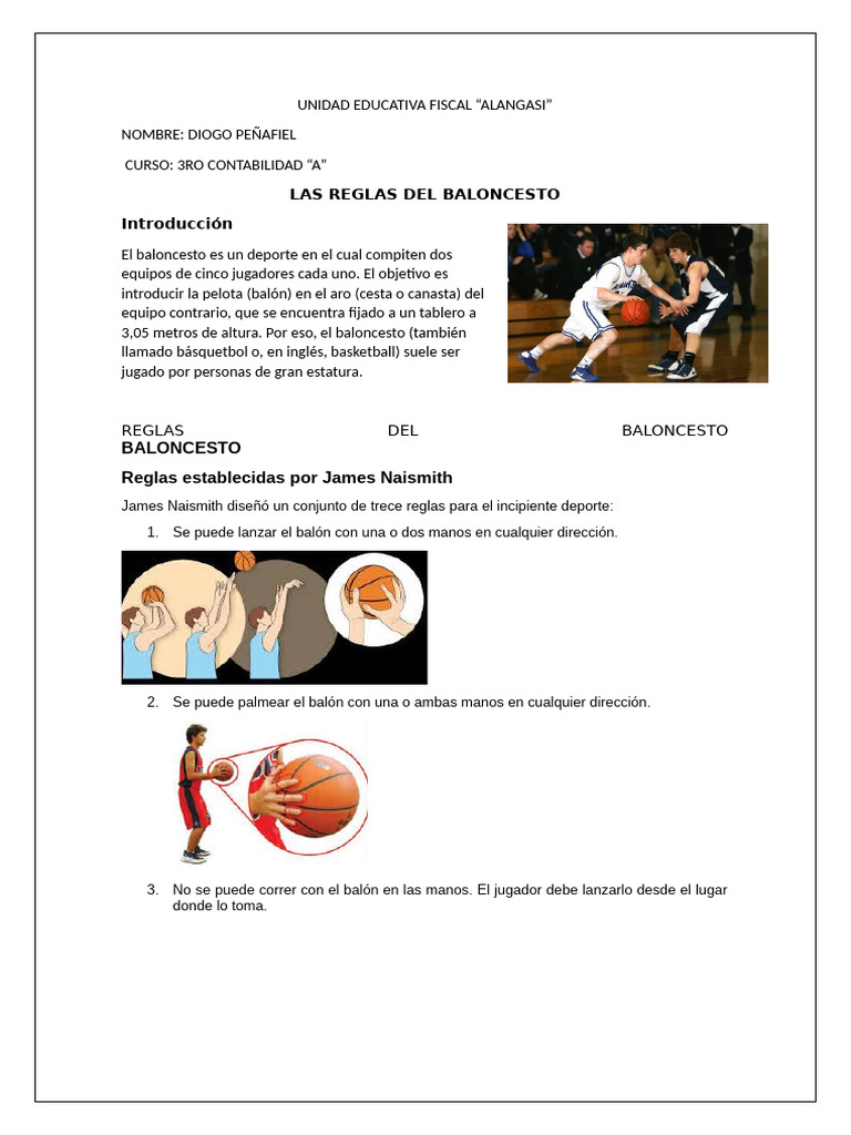 Reglas del Baloncesto: Guía Completa | PDF | Deportes | Deportes de equipo