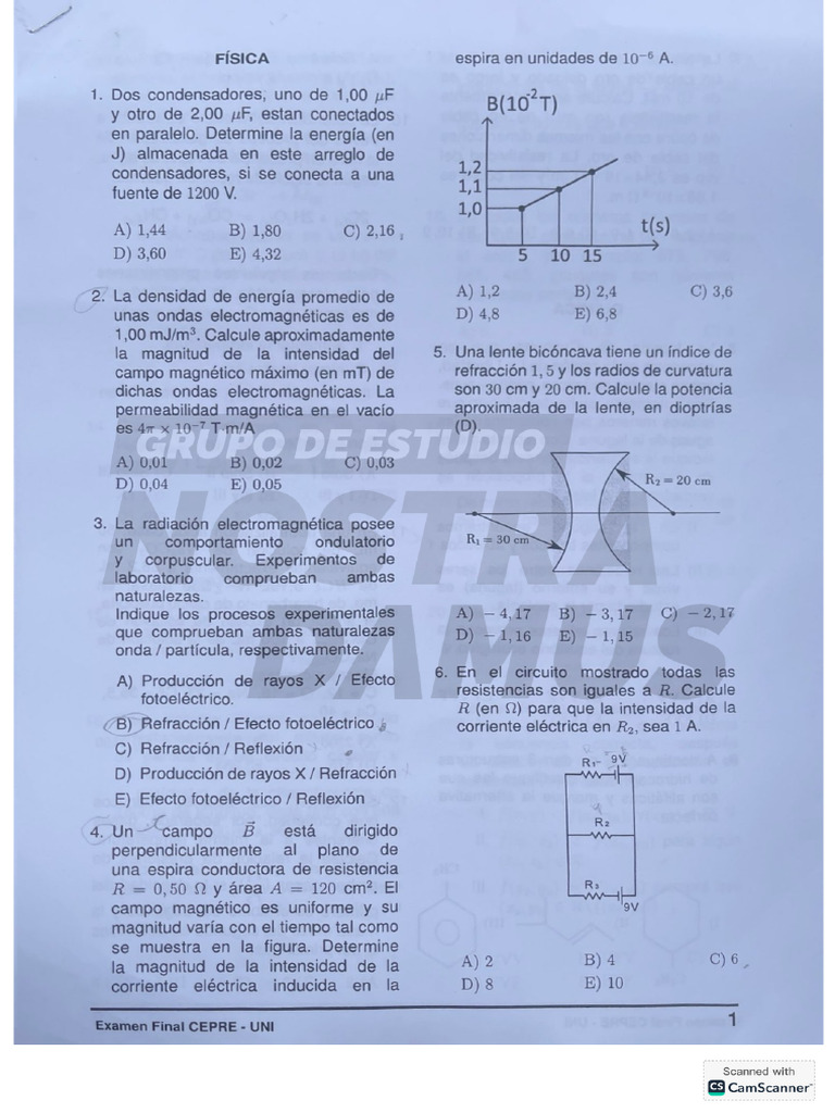 Examen Final Cepre Uni 2025-1 | PDF