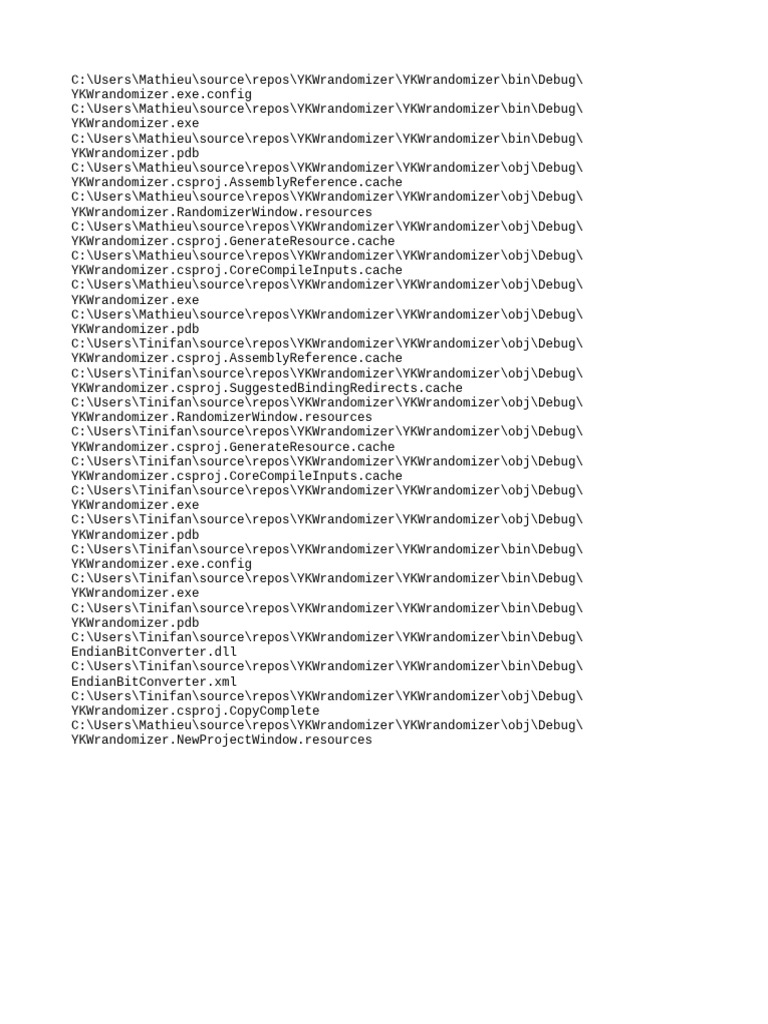 Archivos de Debug de YKWrandomizer | PDF