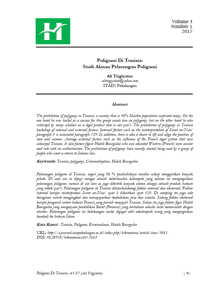 Poligami Di Tunisia | PDF