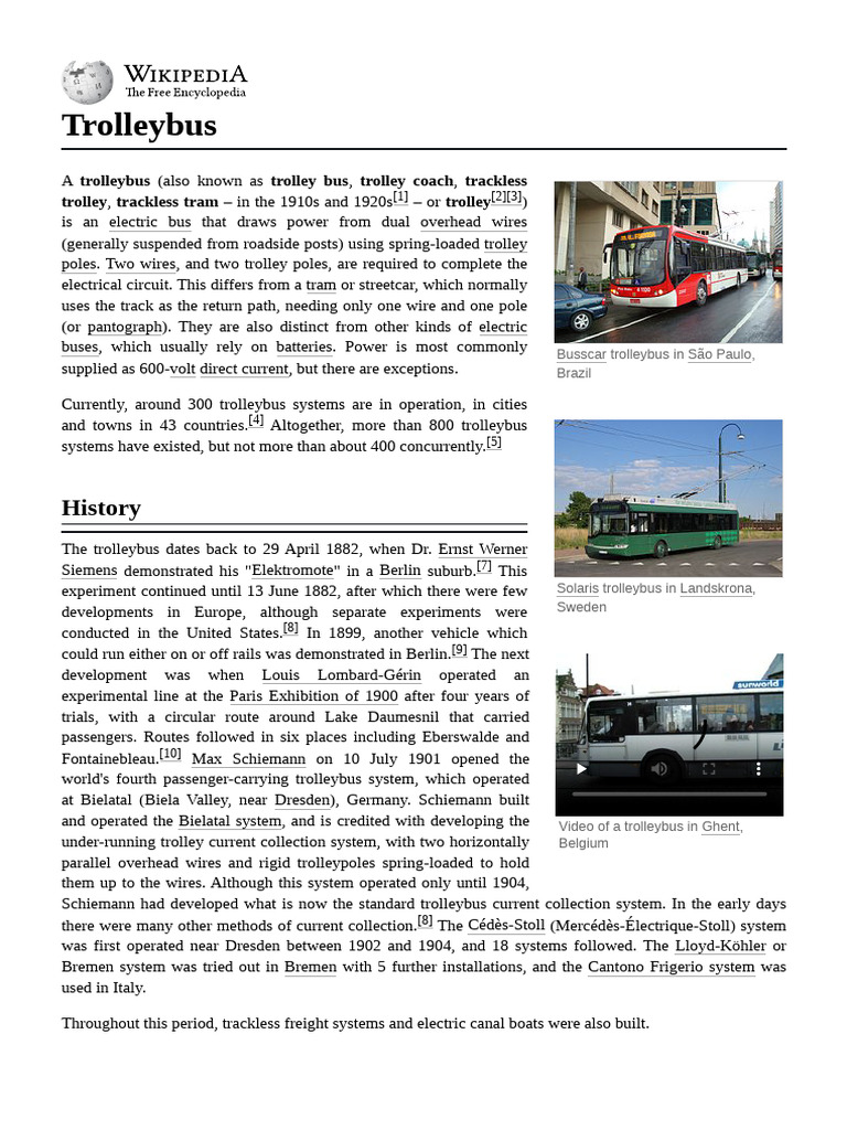 Trolleybus | PDF | Tram | Bus Transport