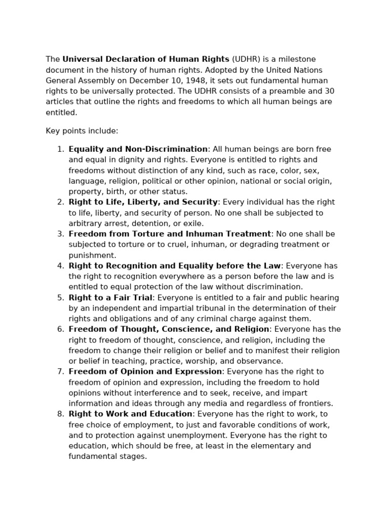 Universal Declaration HR | PDF | Human Rights | Applied Ethics