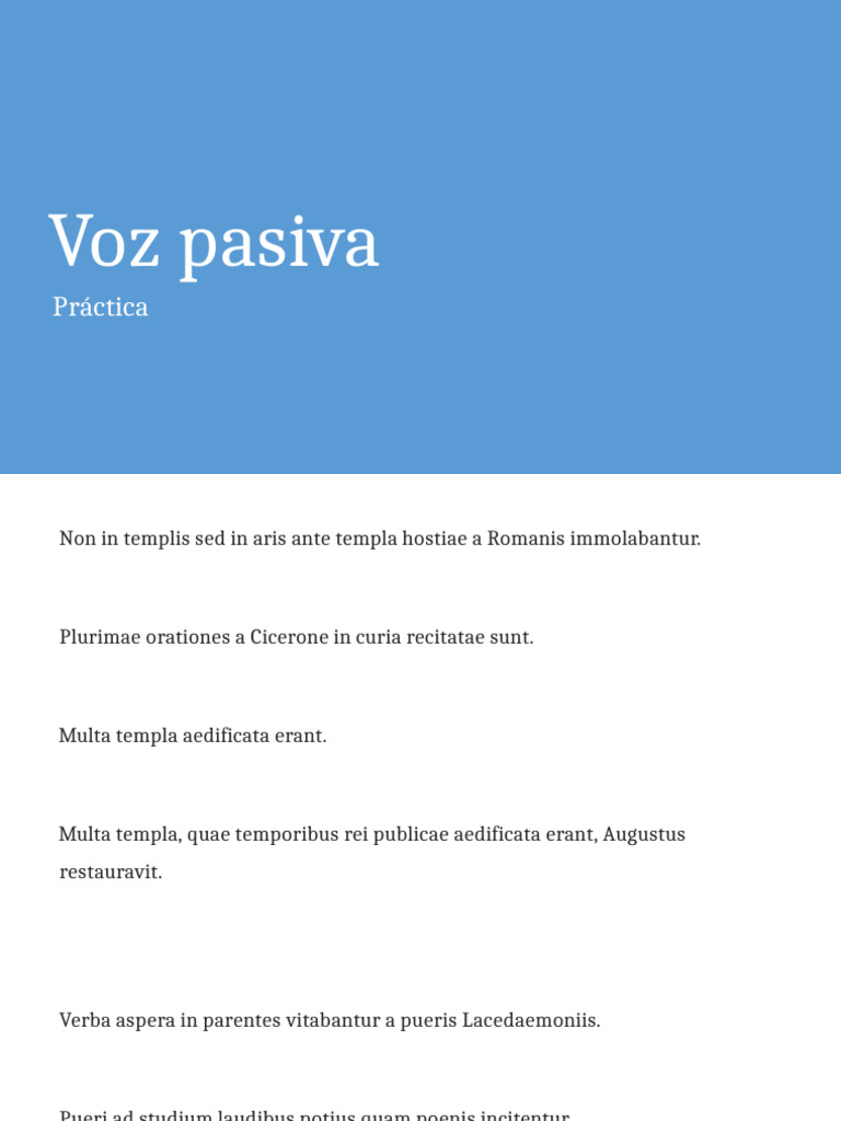 Voz Pasiva - Práctica | PDF