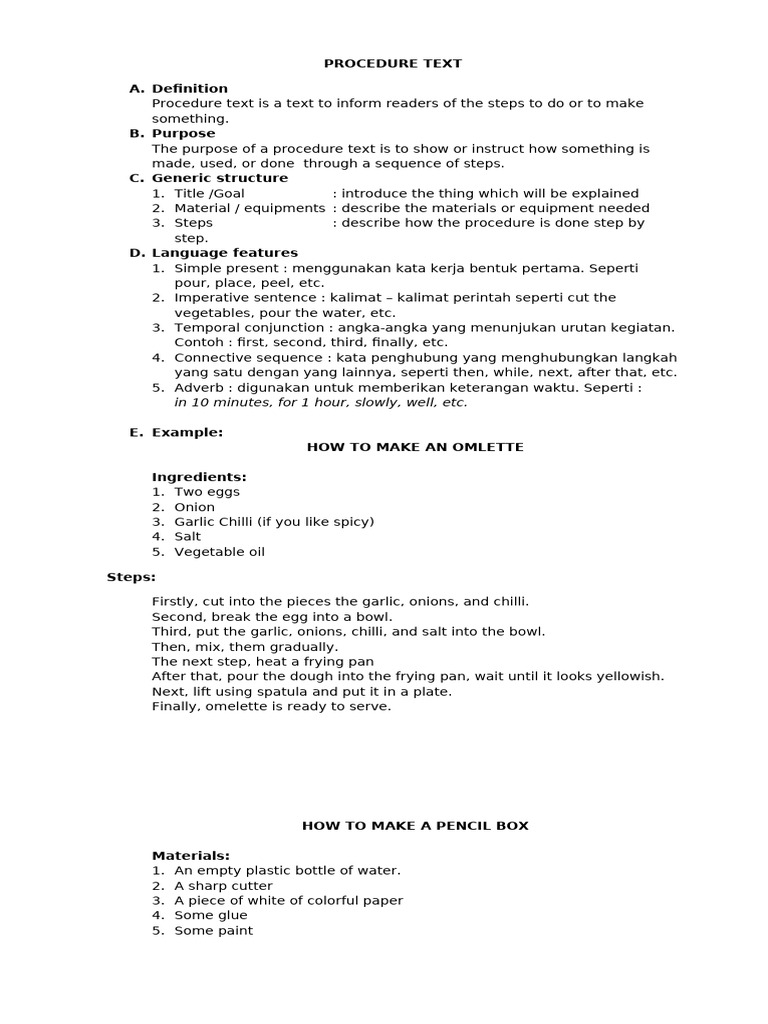 MATERI PROCEDURE TEXT XI | PDF