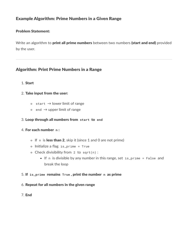 Sample Algorithm | PDF