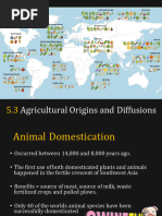 Agricultural Hearths and Diffusion | PDF | Agriculture | Domestication