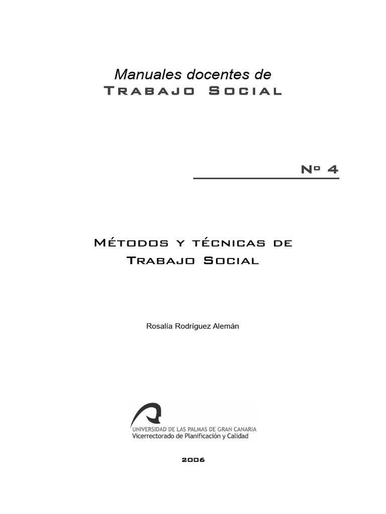 Metodos y Tecnicas de Trabajo Social - Rodriguez Aleman | PDF ...