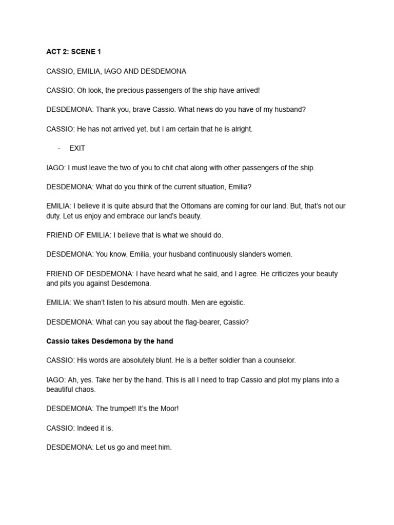 Othello Act 2 | PDF | Iago | Othello