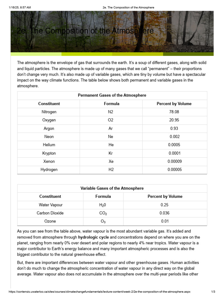 Composition of Earth's Atmosphere Explained | PDF | Atmosphere ...