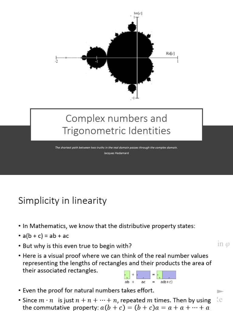 Complex Numbers For Trigonometric Identities | PDF | Mathematics | Mathematical Analysis
