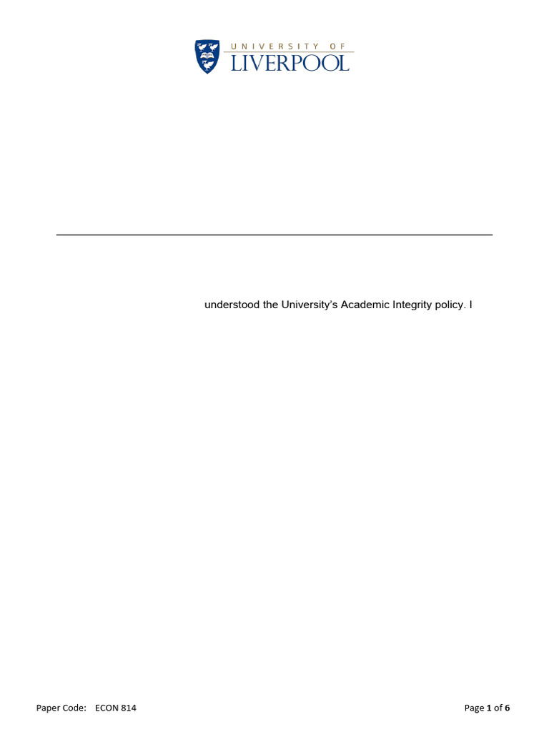 ECON814 January 2025 Exam Paper - Final Version-1-1 | PDF | Ordinary ...