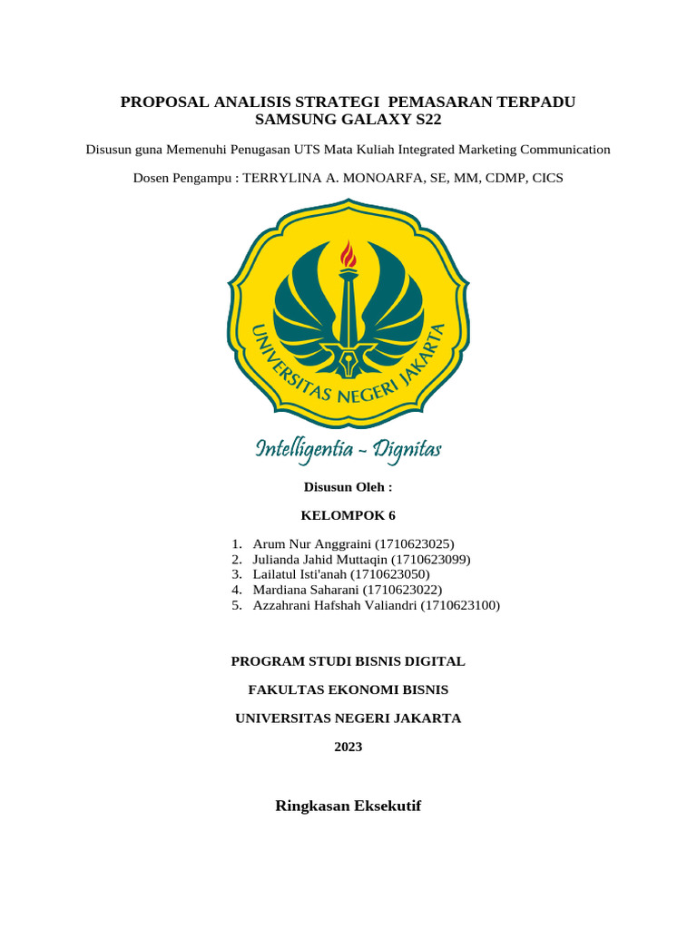 PROPOSAL UTS IMC - Kelompok 7 | PDF