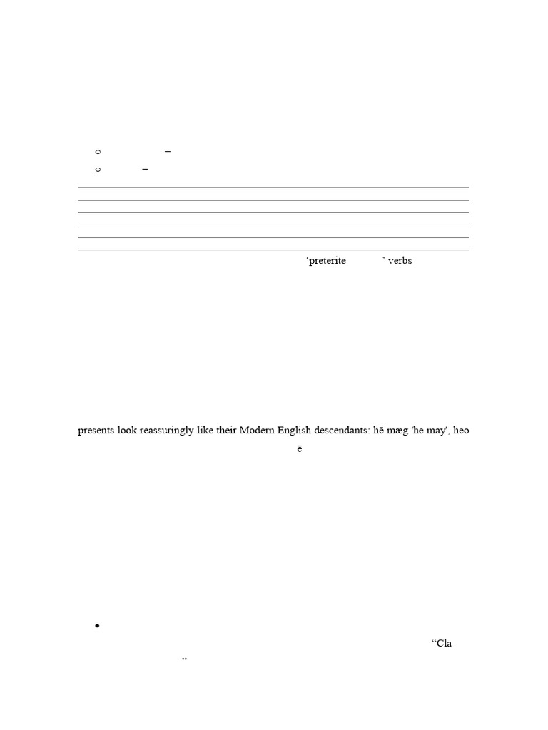 Appendix Old English Preterite-Present Verbs | PDF | Grammatical Tense ...