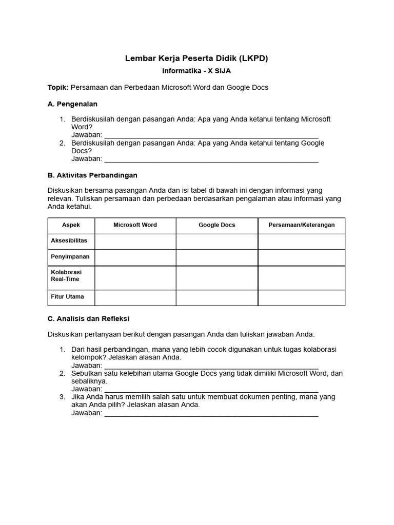 Perbandingan Microsoft Word dan Google Docs | PDF