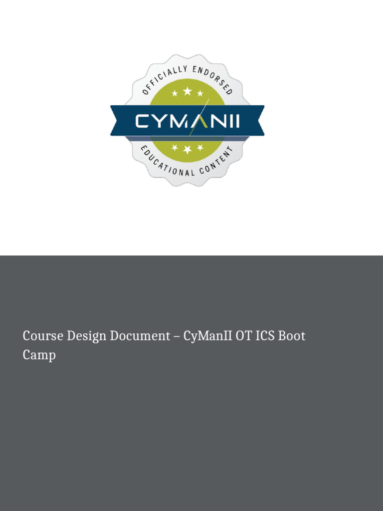 OT Cybersecurity Boot Camp Course Design | PDF | Security | Computer ...