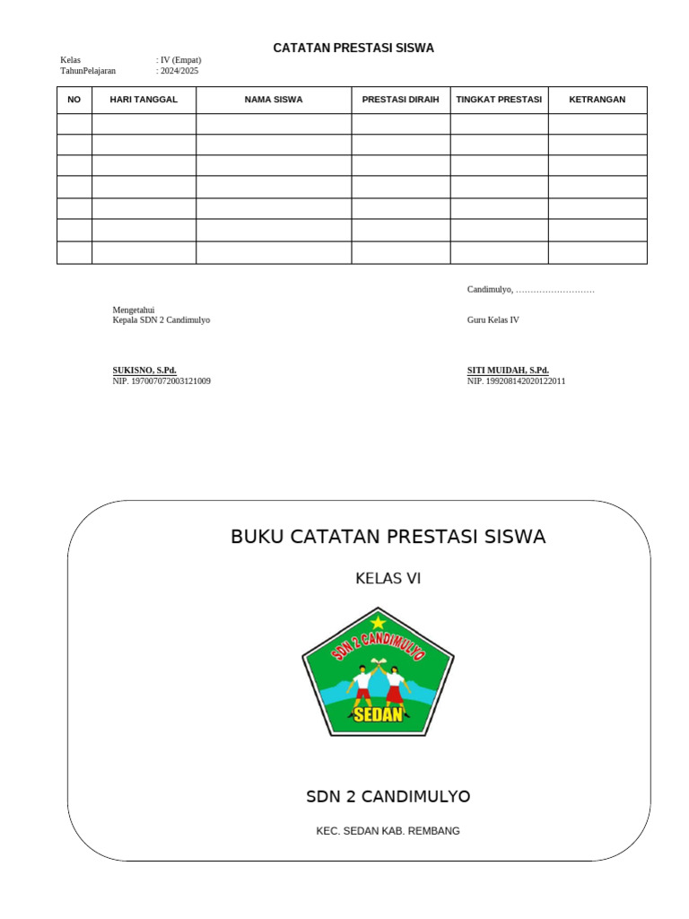 Catatan Prestasi Siswa | PDF