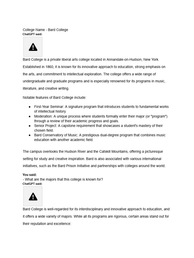 Bard College: Arts & Interdisciplinary Focus | PDF | Computer Science ...