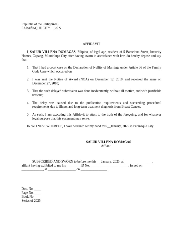517968295-AFFIDAVIT-Delayed-Submission DOMAGAS | PDF