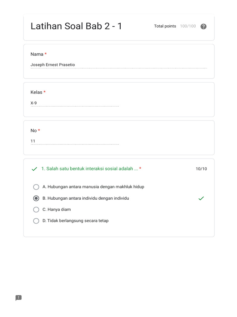 Latihan Soal Bab 2 - 1 | PDF