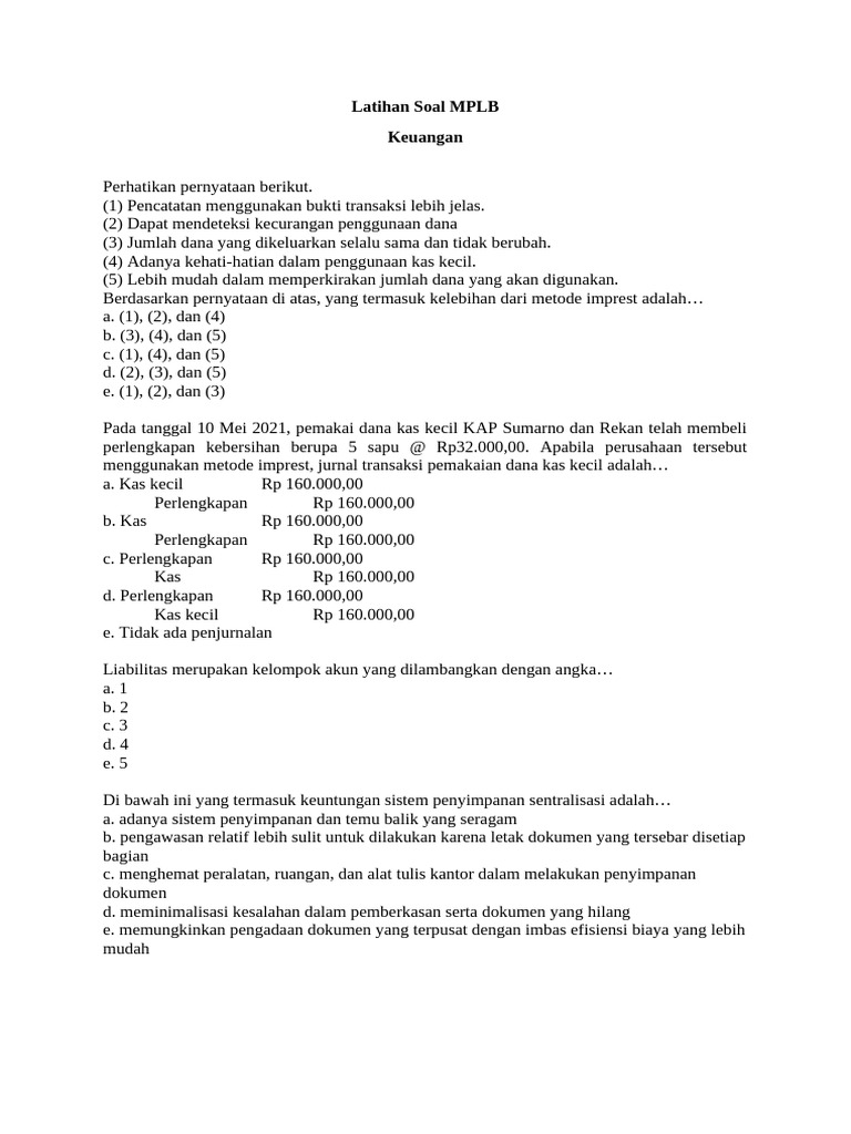 Latihan MPLB AK | PDF