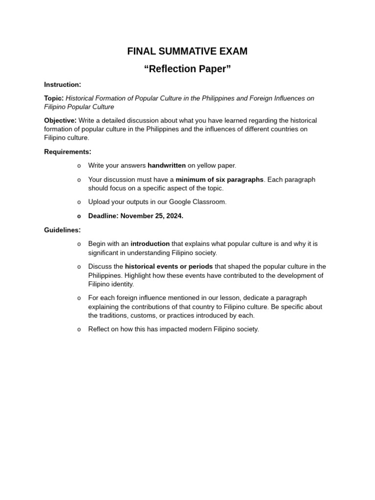 FINAL SUMMATIVE EXAM | PDF