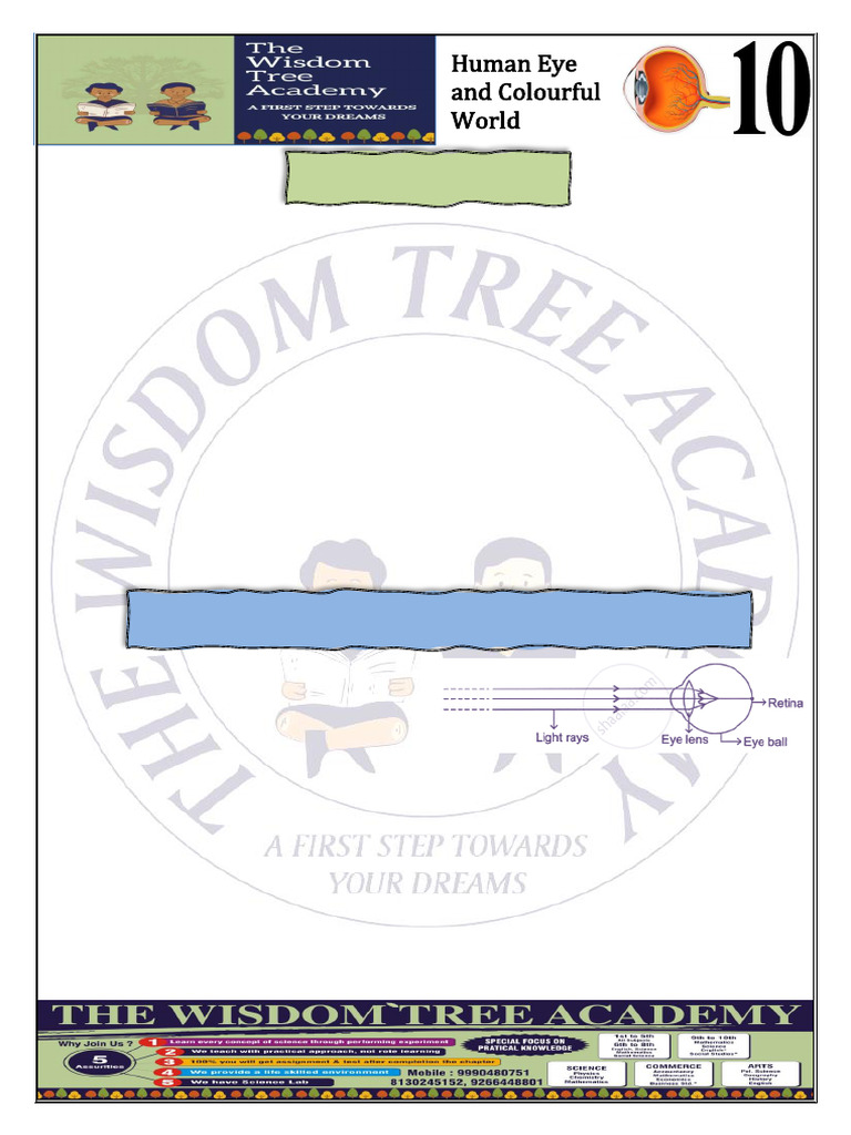 PYQ Human eye and colourful world | PDF | Eye | Rainbow