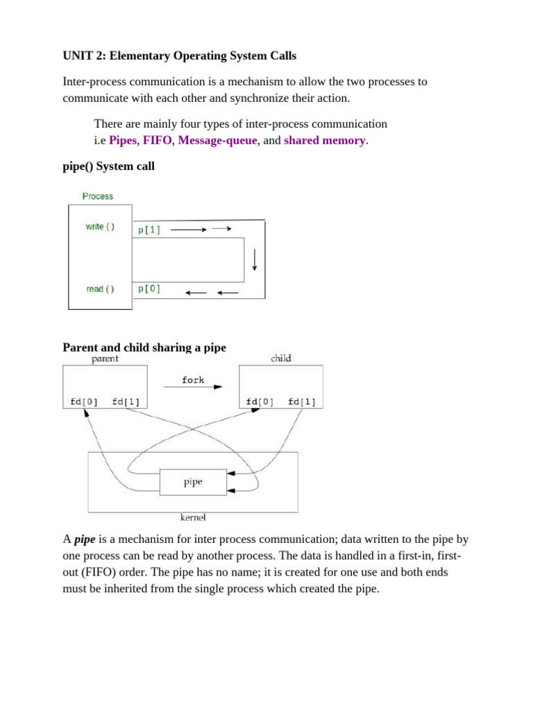 List Out The Difference Between Pipe and FIFO | PDF | Message Passing ...