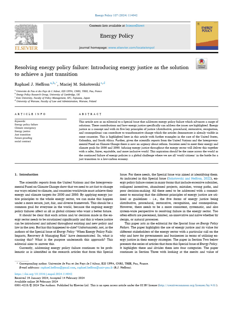 Resolving Energy Policy Failure-Introducing Energy Justice As The ...