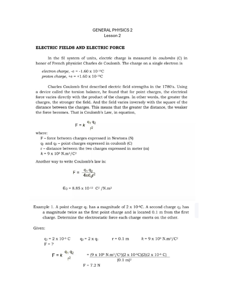 Electric Field and Electric Force | PDF
