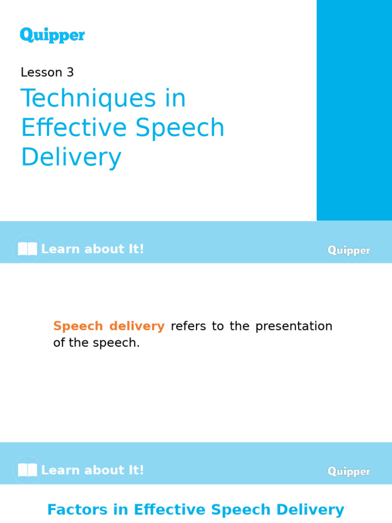 English 10 - Unit 8 - Lesson 3 - Techniques in Effective Speech ...