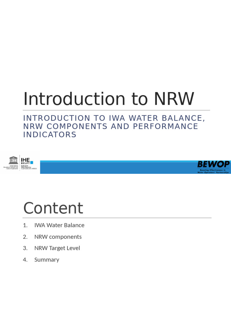 Understanding Non-Revenue Water (NRW) | PDF | Leak | Water