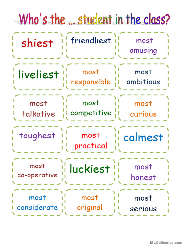 Classroom Superlative Activity | PDF