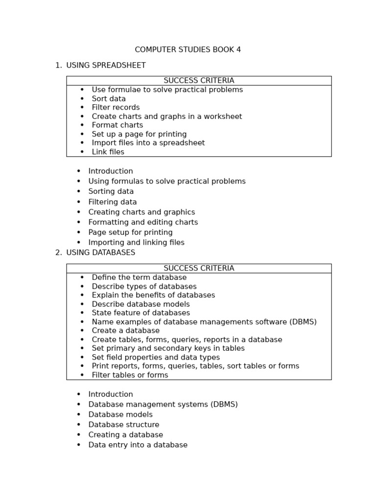 Computer Studies Book 4 | PDF | Computer Network | Databases