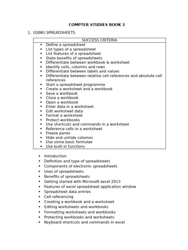 COMPTER STUDIES BOOK 3 | PDF | Spreadsheet | Computer Program