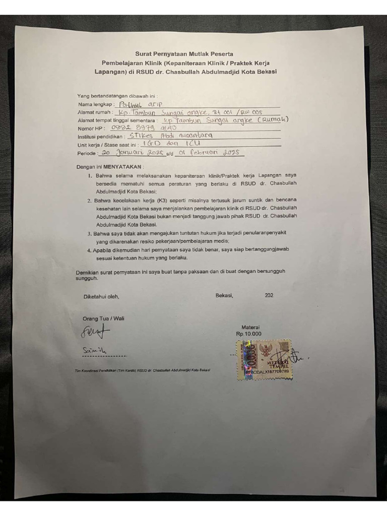 Surat pernyataan mutlak | PDF