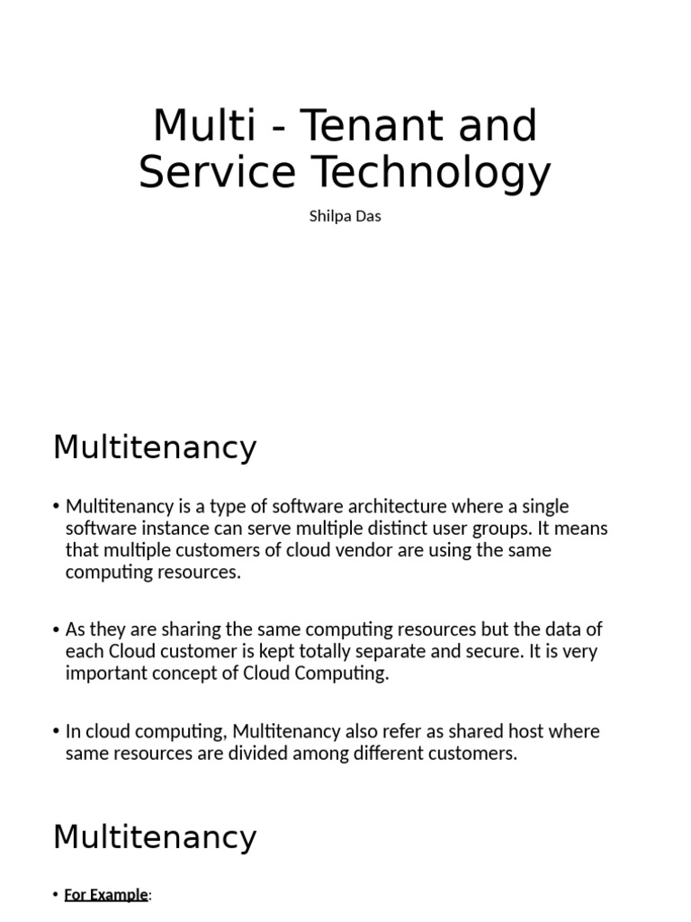 Multitenant & Service Technology | PDF | Cloud Computing | Software As ...