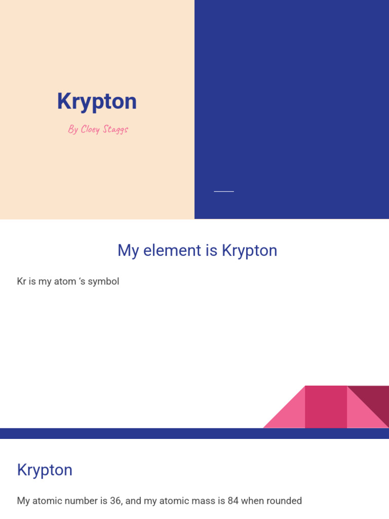 Facts About Krypton Element (Kr) | PDF