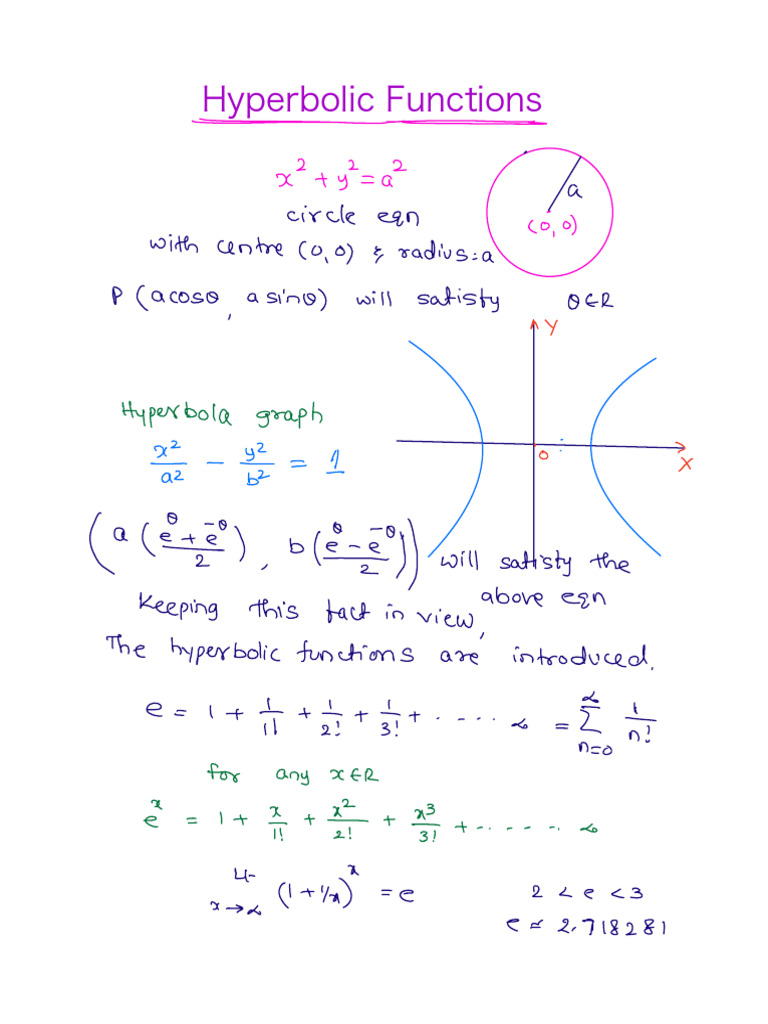 Hyperbolic Functions MST | PDF | Mathematical Relations | Subtraction