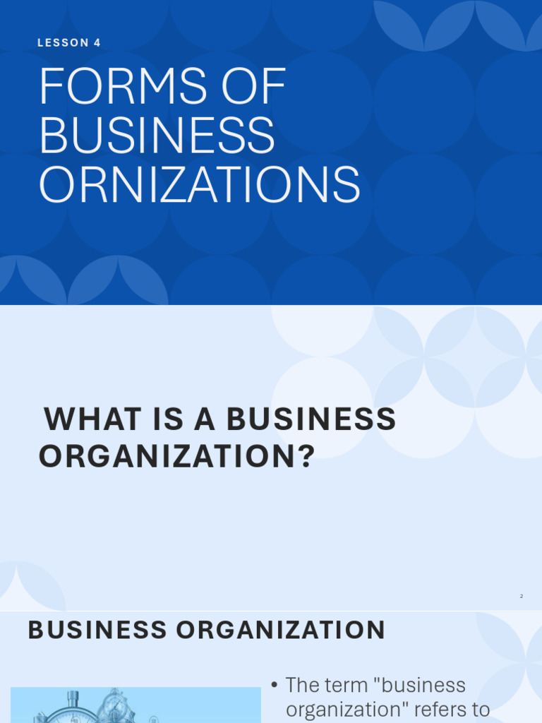 Forms of Business Organization (Lesson 4) | PDF | Corporations | Sole ...